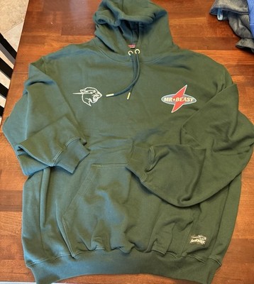 Mr Beast YouTube Creator Lightning Hoodie Green Adult Small Heavyweight ...
