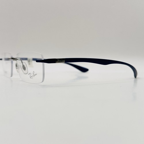 Ray Ban Eyeglasses For Men And Women Square Blue Rimless Mod. RB 8724 ...