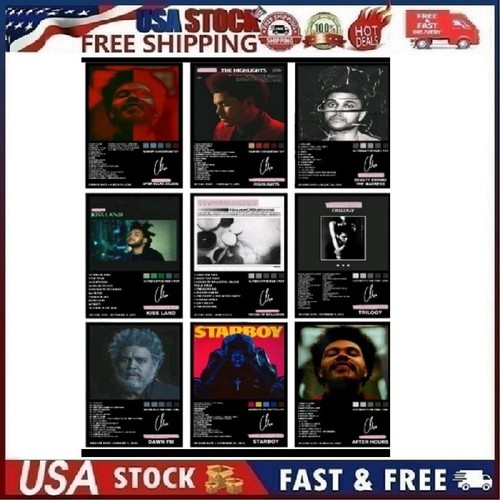9pc The Weeknd Signed Music Album Posters, Limited, 8"X12" Canvas ...