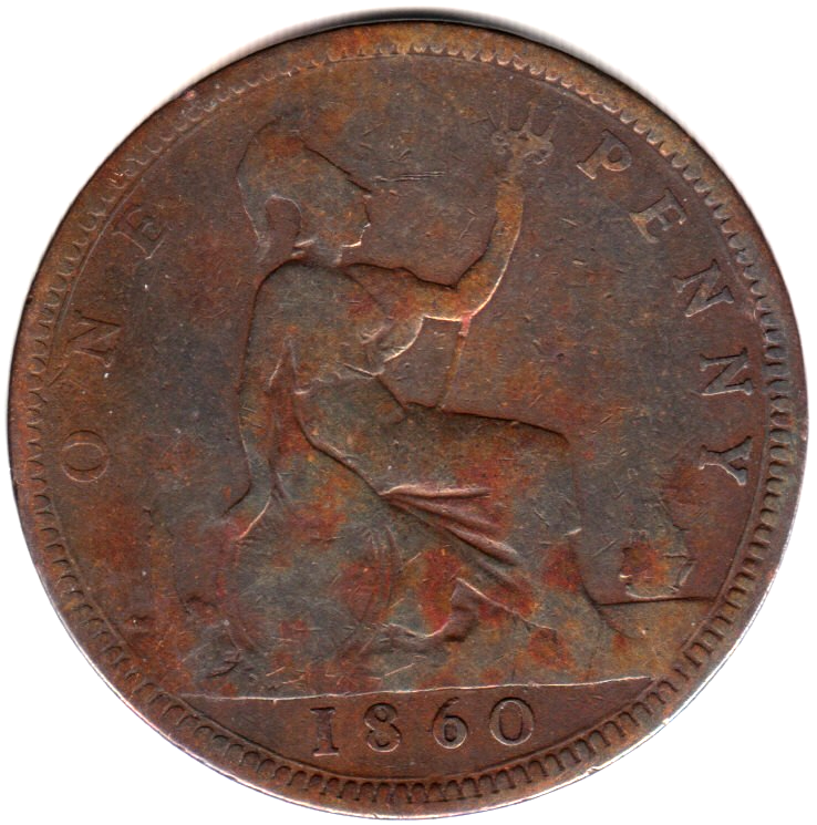 1860 Great Britain Queen Victoria One Penny | eBay