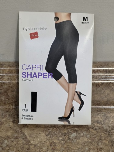 Medium Women's HANES Capri Shaper Black | eBay