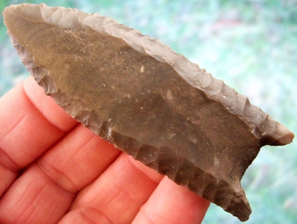 Super Fine Colorful Deep Fluted Arkansas Folsom Point with COA Arrowheads | eBay