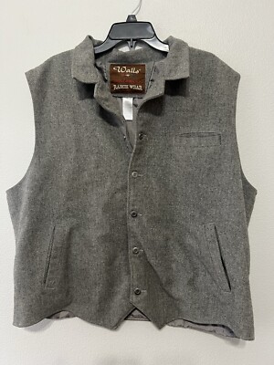 Walls Authentic Ranch Wear Vest Mens XX-Large Regular Grey Wool Blend ...