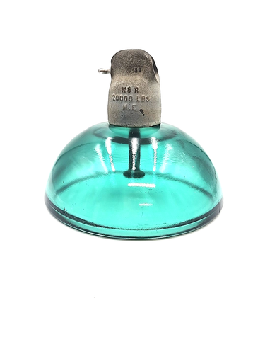Glass High Voltage Electric Insulator Suspension Bell 10" Diameter Aqua ...