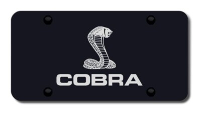 License Plate - COBRA & SVT Snake - Etched on Black Stainless Steel SVT ...