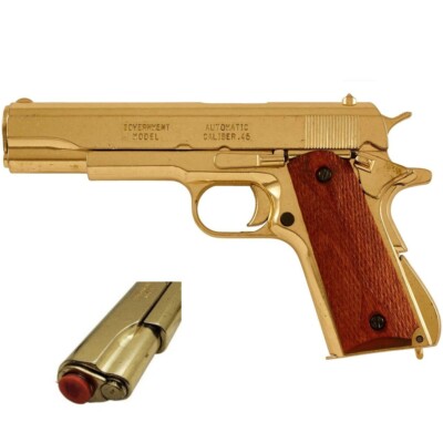 Denix Colt 1911 Non-Firing Field Strippable Prop Gun in Gold Finish ...