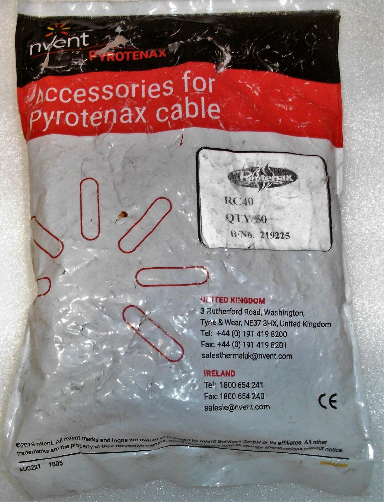 50 PYROTENAX RC40 FIRE RATED CABLE CLIP 10.1-10.7 MM CABLE DIAMETER ...
