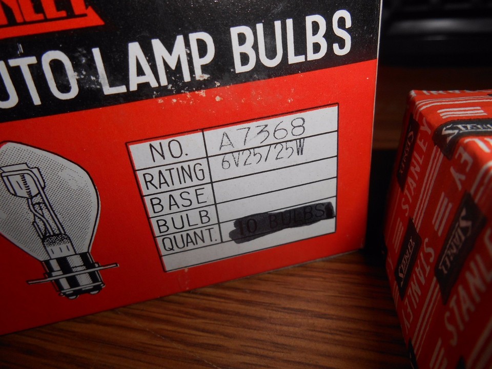 NOS Stanley A7368 6V 25/25 6 Volt Headlight Head Lamp Light Bulbs Qty2 ...