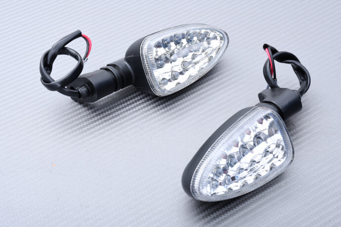 Pair of White Clear Led Front Turn Signals APRILIA SXV 550 2009-2011 ...