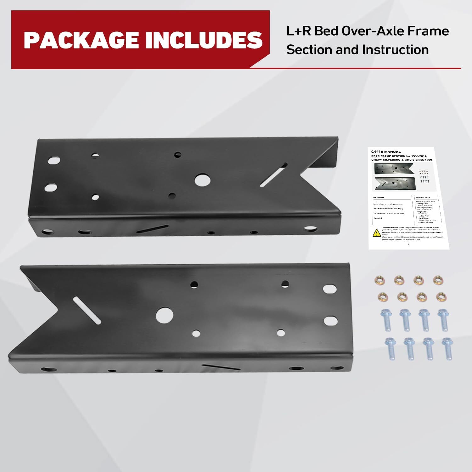 2pcs Rear Frame Repair Section for 1999-2014 Chevy Silverado GMC Sierra ...