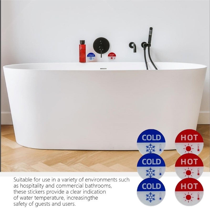 6pcs Acrylic Stickers for Faucets Hot Cold Identification User Friendly ...