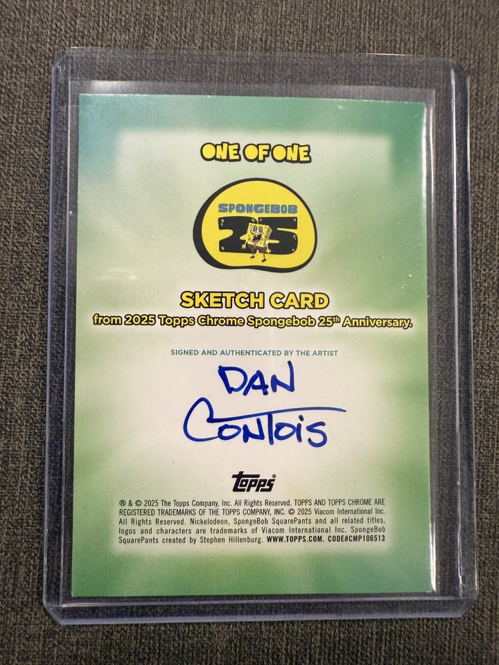 2025 Topps Chrome SpongeBob SquarePants Hand Drawn Sketch Card 1/1 ...