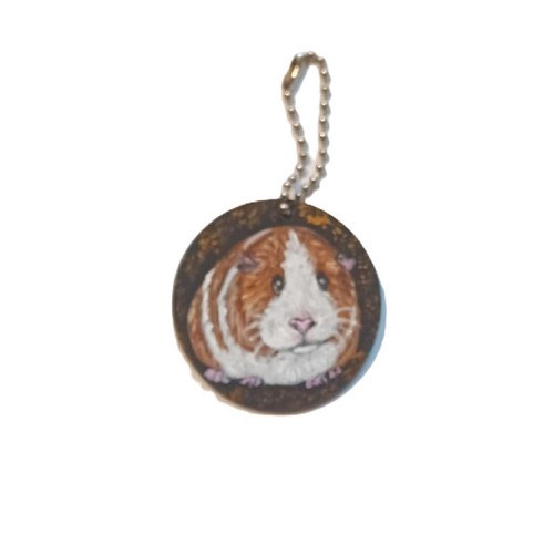 Guinea Pig Keychain Hand Painted Charm Key Tag Ornament | eBay