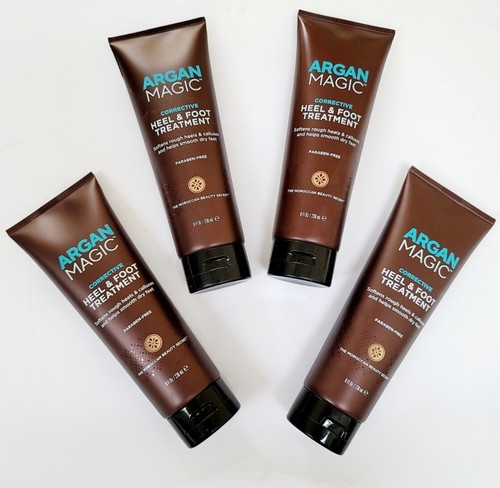(4) Large 8oz USA Made ARGAN MAGIC Corrective Heel & Foot Treatment ...