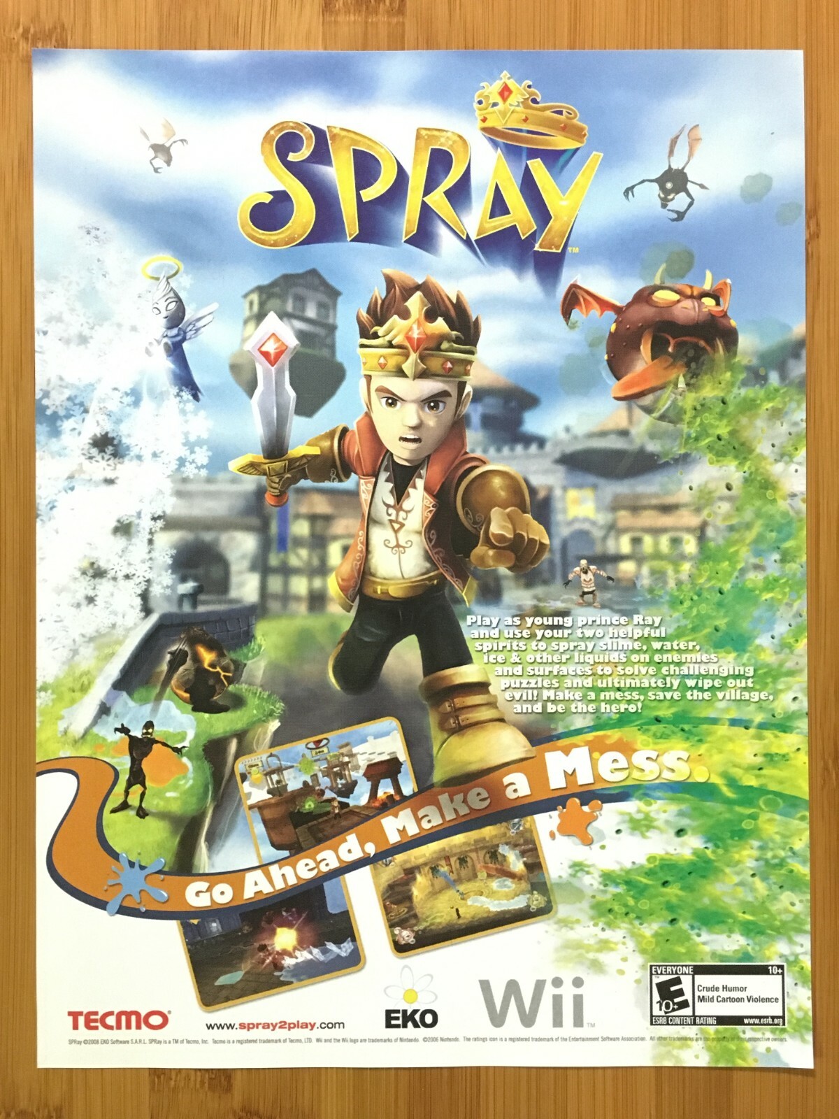 SPRAY Nintendo Wii 2008 Vintage Video Game Print Ad/Poster Official Pop ...