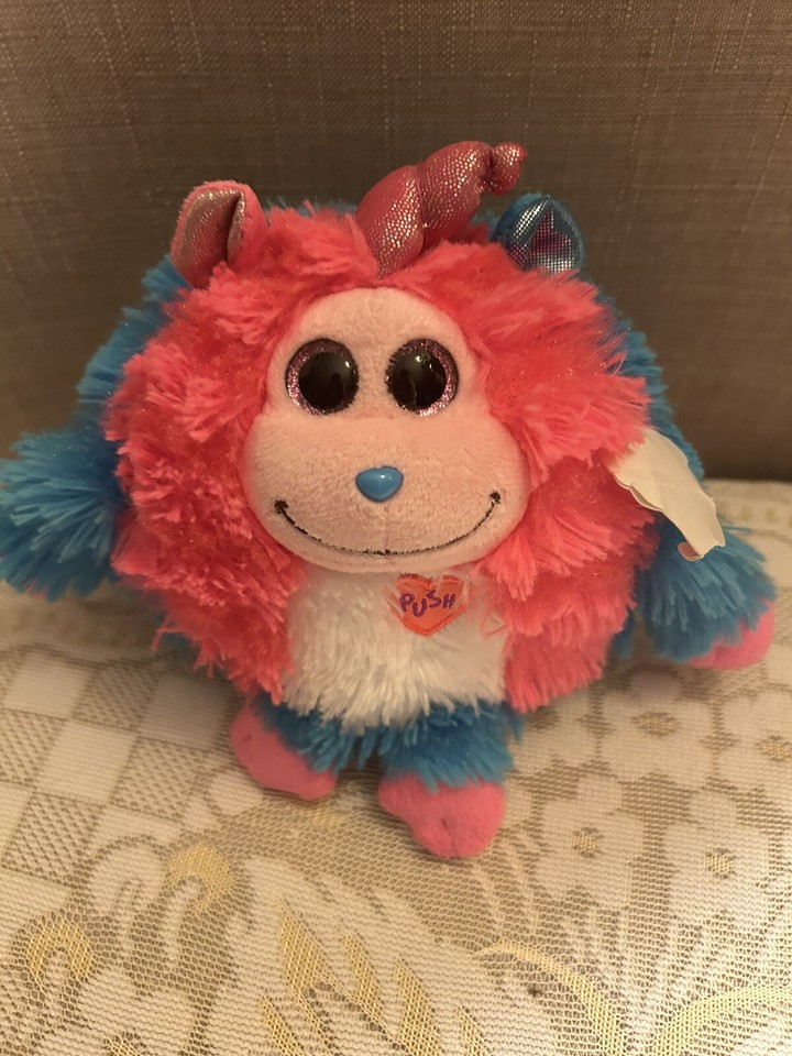 TY Monstaz - DELILAH the Blue & Pink Glitter Monster Plush “5x5” | eBay