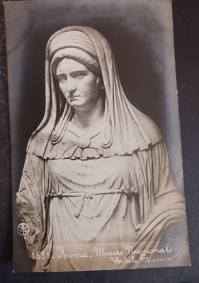 vtg postcard art Vestalis Maxima Occia statue RPPC Rome Italy beautiful ...