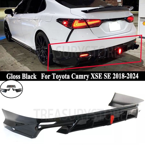 For Toyota Camry SE XSE 2018-2024 Yofer V1 Gloss Black LED Rear Bumper ...