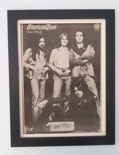 STATUS QUO*Hello*Tour*1973*RARE*ORIGINAL*POSTER*AD*FRAMED*FAST WORLD ...