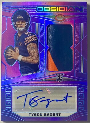 2023 Obsidian Tyson Bagent Purple Flood /30 Rookie Patch Auto FOTL RPA ...