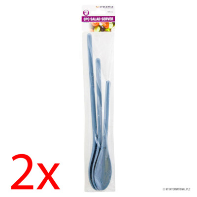 NEW 6PC PLASTIC SALAD SERVING SPOON SET KITCHEN MIXING UTENSIL COOKING ...