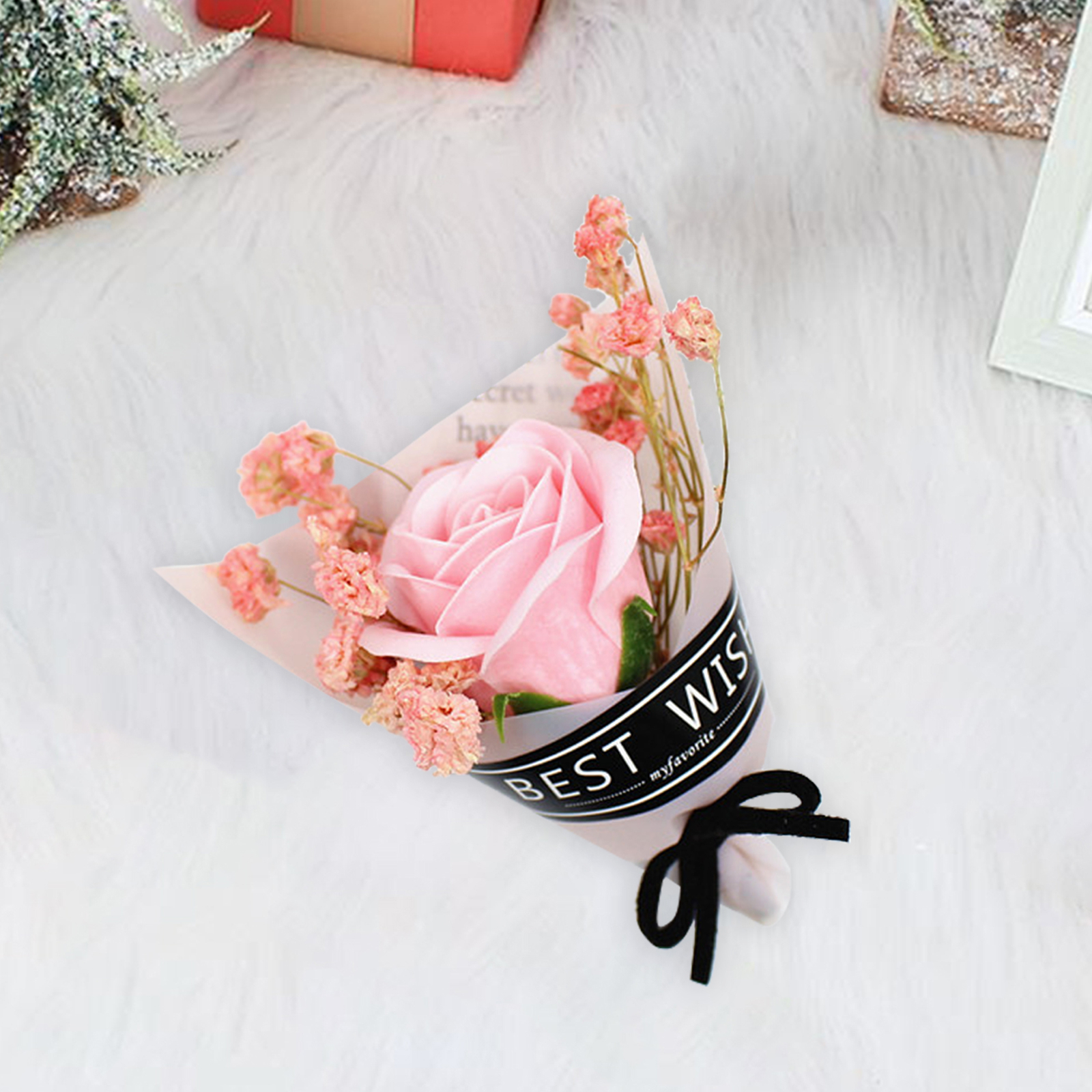 Texture Gift Box Decor Realistic Mini Rose Soap Bouquet Delicate Dried ...