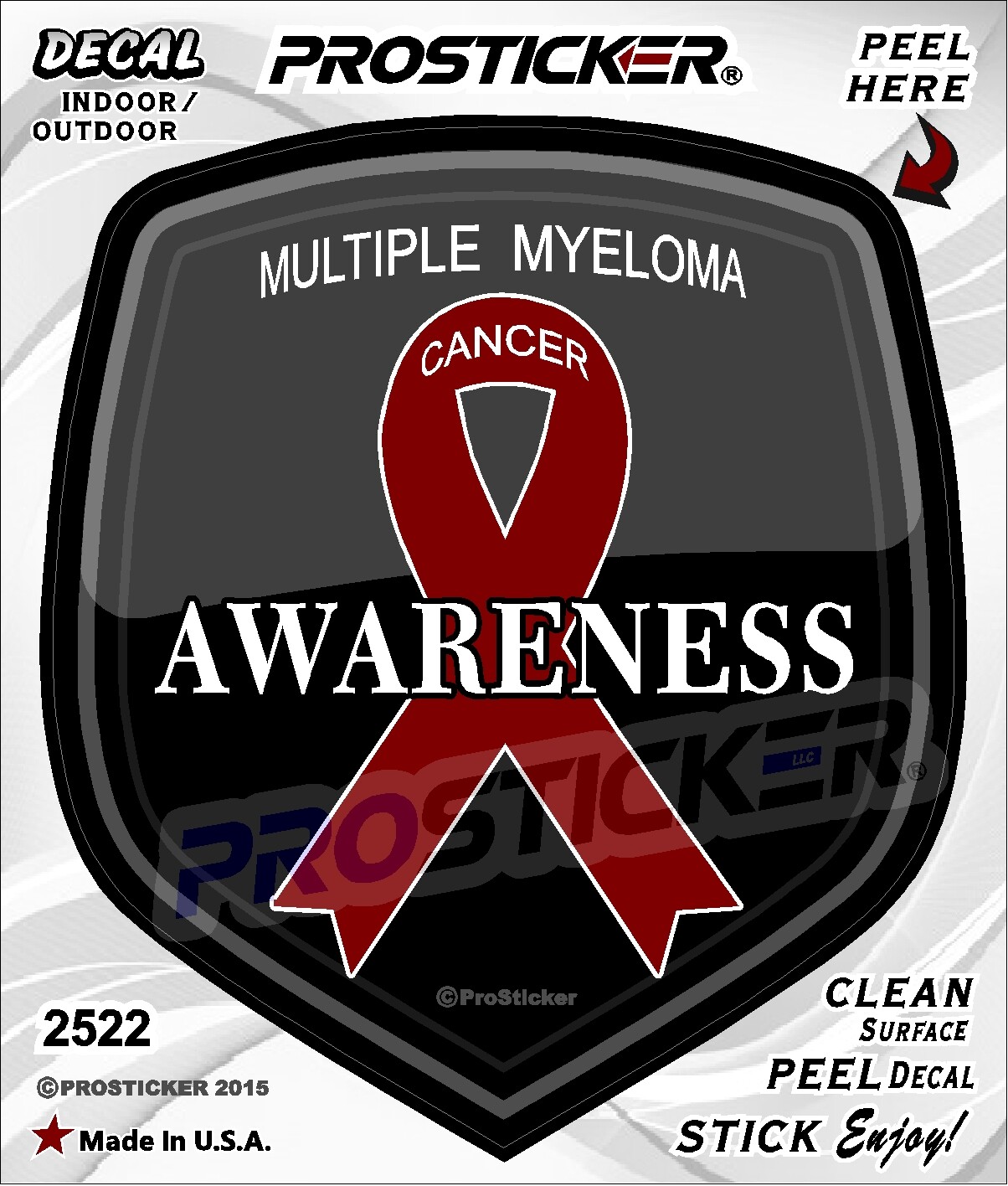 ProSticker 2522 (One) 4" Cancer Awareness "Multiple Myeloma" Decal ...