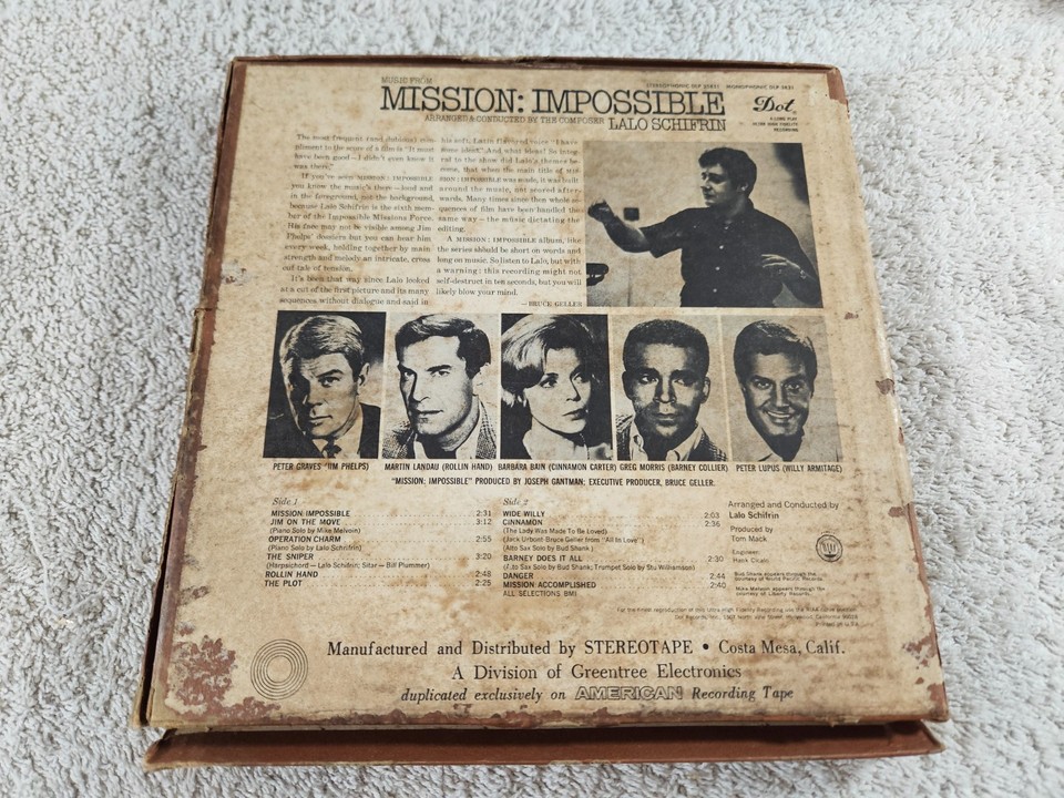 Mission Impossible- Lalo Schifrin Reel-To-Reel Tape | eBay