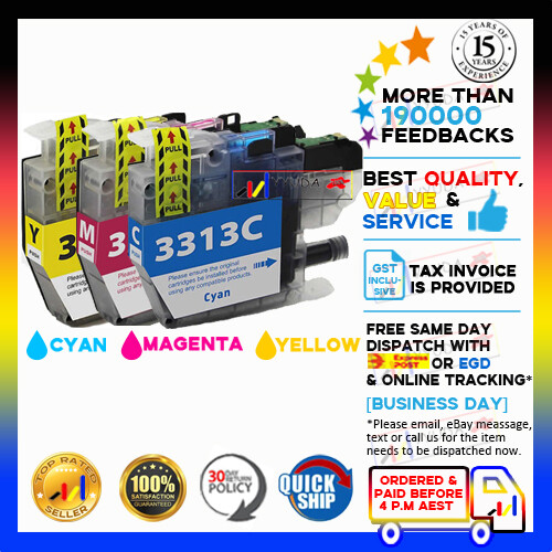 3x NoN-OEM LC-3313 Colours Ink Cartridge For Brother MFC J890dw J491dw ...