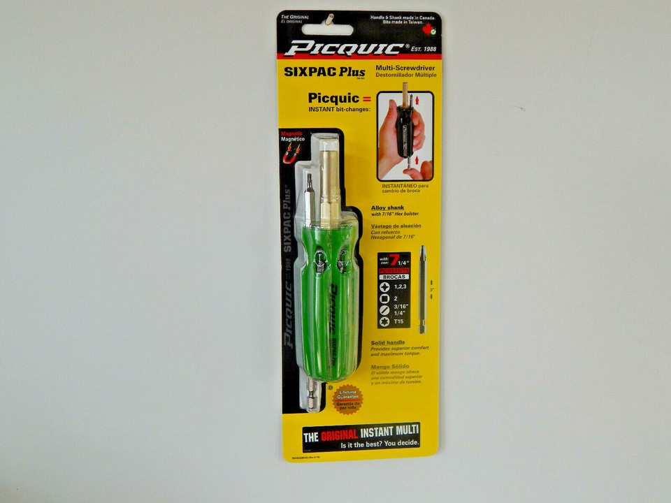PICQUIC SIXPAC Plus Screwdriver Multi Bit with 7 Hex Powerbits - "Gecko ...