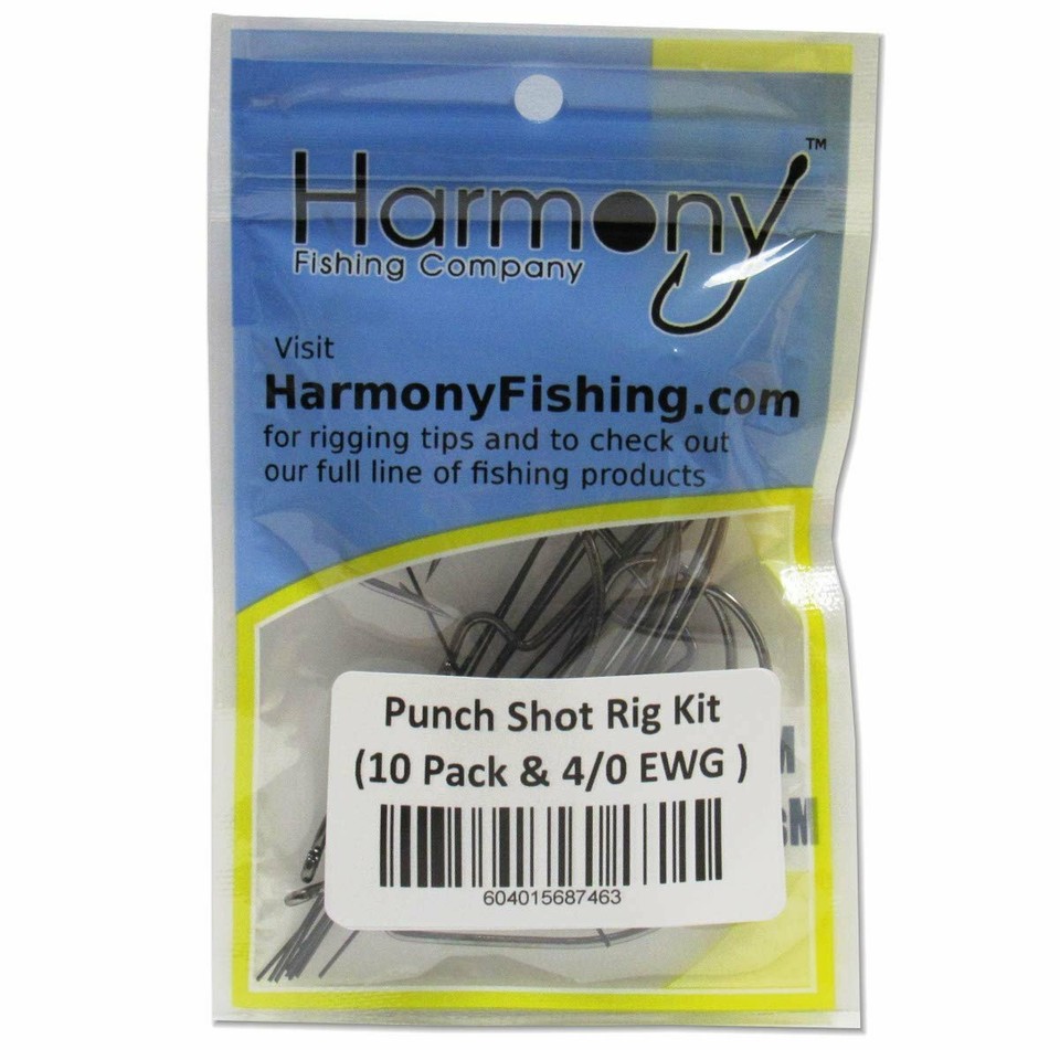 Harmony Fishing Company Punch Shot Rig Kit (10 Pack, 4/0 EWG Hooks ...