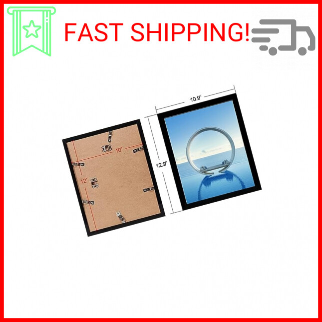Black 10x12 Picture Frame for Wall Mounting, Horizontal or Vertical ...