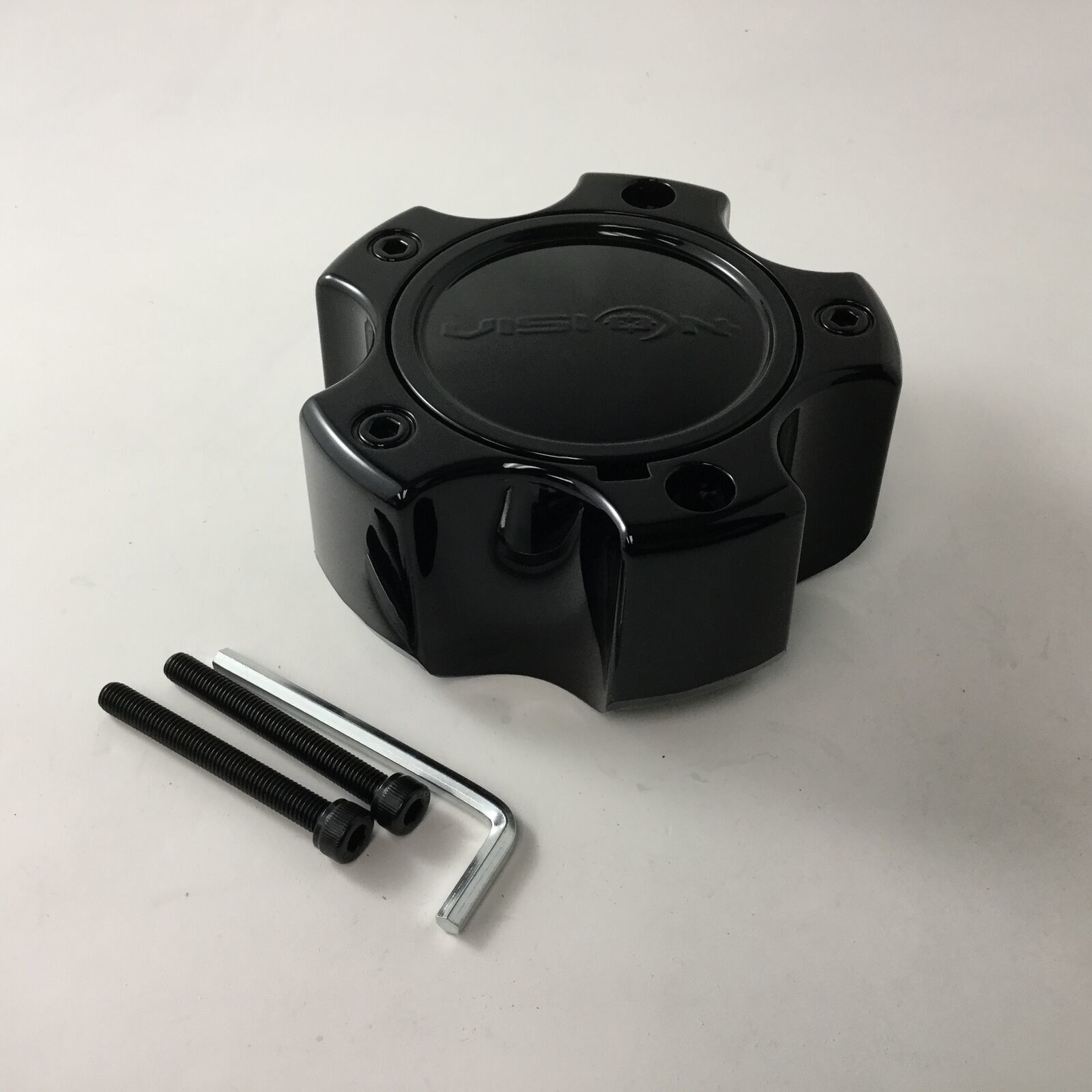 Vision Wheel 5 Lug Deep Open/Closed Gloss Black Center Cap C375GB-5CDOC ...