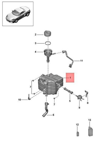 Genuine PORSCHE 718 Boxster Cayman Coolant Expansion Tank 982121407C | eBay