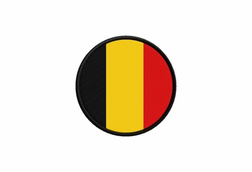 Patch ecusson drapeau belgique belge imprime thermocollant rond cocarde ...