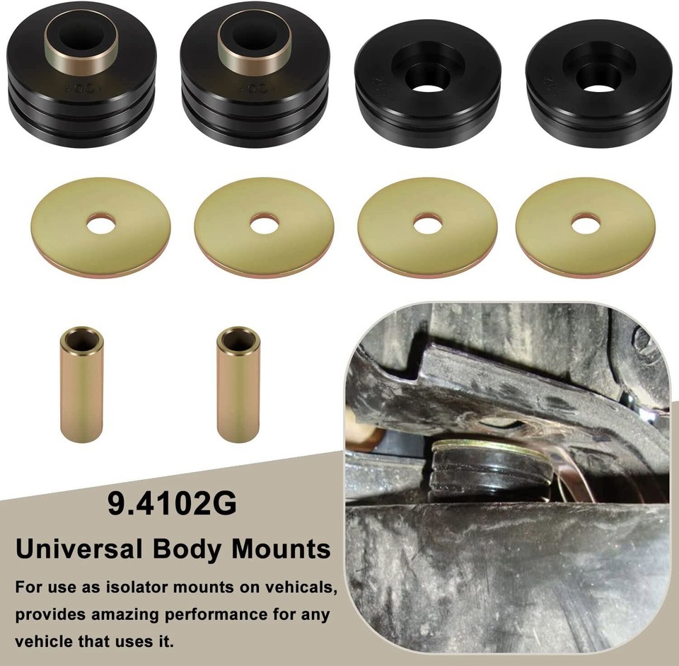 9.4102G Universal Polyurethane Body Mounts Bushings Isolators Black 10 ...
