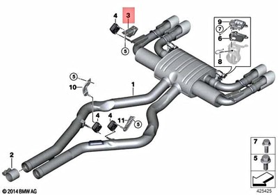 Genuine BMW Hybrid X5 X6 E70 E71 E72 F15 Rear Silencer Bracket Rear ...