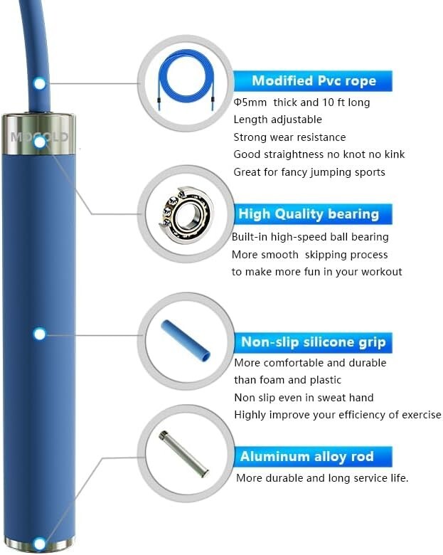 Gym Boxing Skipping Jump Rope Adjustable Cable Length Ball Bearing ...