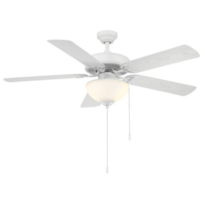 Wind River Fans Dalton 52" Ceiling Fan, Light Kit/White Glass ...