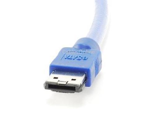3 ft. SATA-II to eSATA 3GBps Blue Round Data Cable, I-L Connectors ...