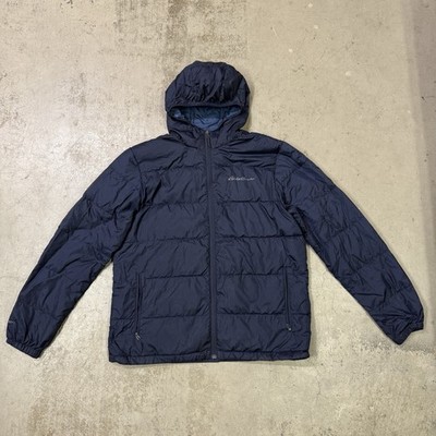 Eddie Bauer Hooded Down Jacket Men’s Large Blue EB650 Wide Channel ...