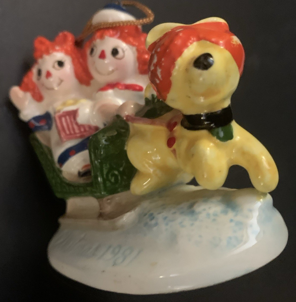 Raggedy Ann, Andy & Arthur Snowtime Frolic Xmas Ornament 2nd Ltd Ed ...