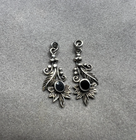 Algot Enevoldsen Pre 2000 Vintage Pandora Sterling Silver Onyx Earring Dangles | eBay