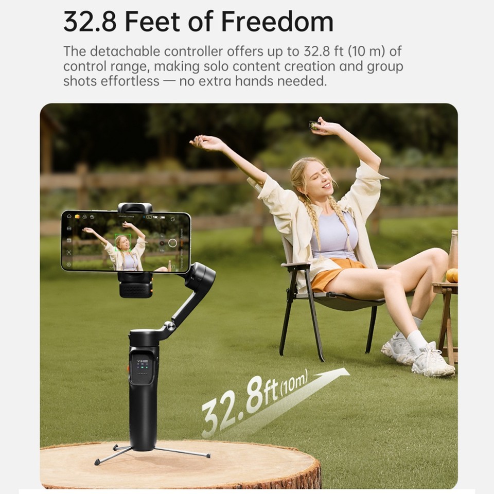 Hohem iSteady V3 Ultra Gimbal Stabilizer for iPhone 3-Axis Gimbal AI ...
