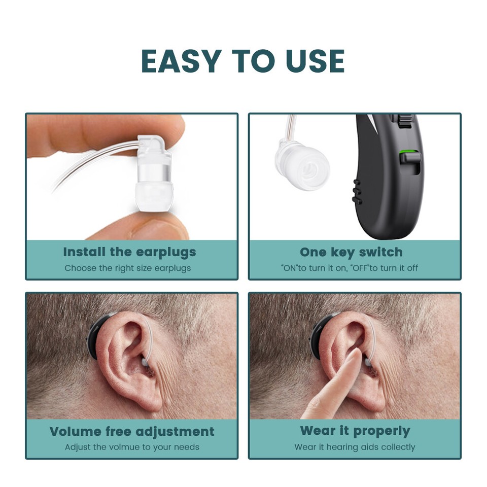 JINGHAO Rechargeable Hearing Aid Sound Device Hearing Amplifier for ...