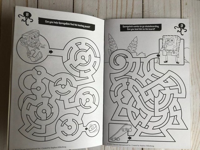 A Lot Of Spongebob SquarePants + Maze Book + 6 Color Pen + Action ...