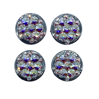 4 Handmade Bling Screw Cap Covers made with Crystal AB Swarovski ...