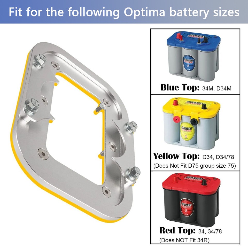 Billet Aluminum Battery Relocation Tray Hold Down For Optima Batteries ...