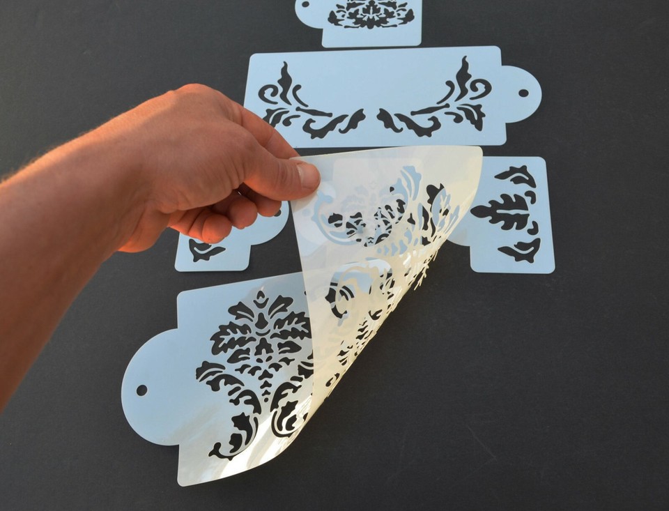 6 Piece Cake decorating Airbrush Icing Frosting Fondant Elegant Lace ...