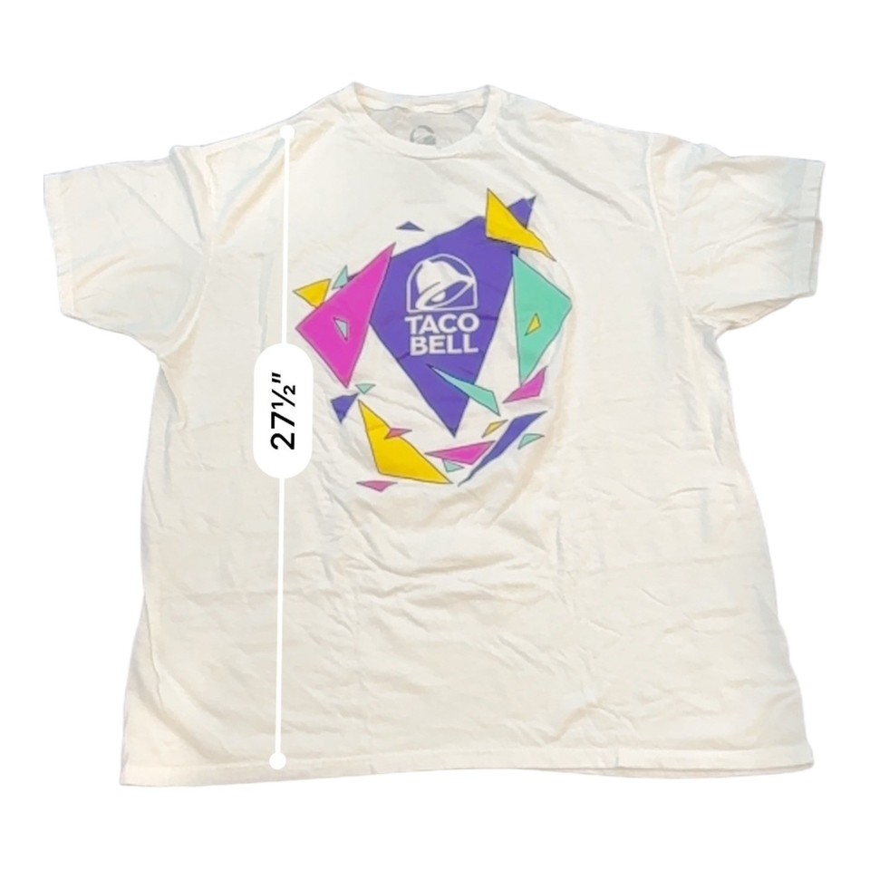 Taco Bell T Shirt Mens 2XL White Short Sleeve Retro Logo Graphic ...
